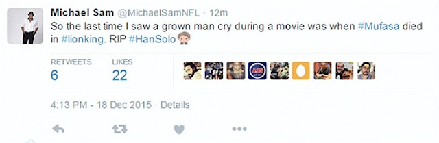 LOOK: Twitter rips Michael Sam for tweeting out a 'Star Wars' spoiler ...