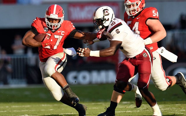 Georgia players want Chubb to break Herschel Walker's 100-yard streak ...