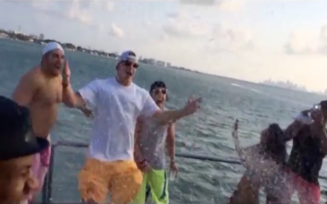 Gronk dancing on a yacht with ladies, bros and champagne - CBSSports.com