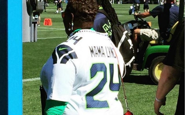 LOOK: Marshawn Lynch's mom has an amazing custom Seahawks jersey ...