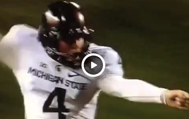 WATCH: Spartans kicker celebrates like a champ after beating Buckeyes ...