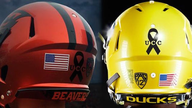Oregon, Oregon State to wear helmet decals honoring UCC shooting ...