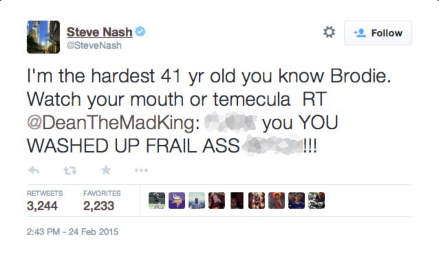 An angry Steve Nash tells Twitter troll to meet him in Temecula ...
