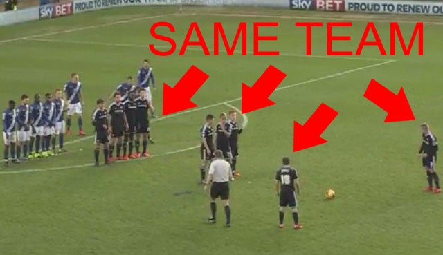 WATCH: This is one of the strangest free kick routines ever - CBSSports.com