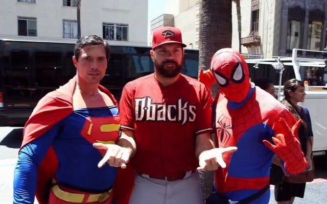 WATCH: Josh Collmenter visits Walk of Fame dressed as baseball player ...