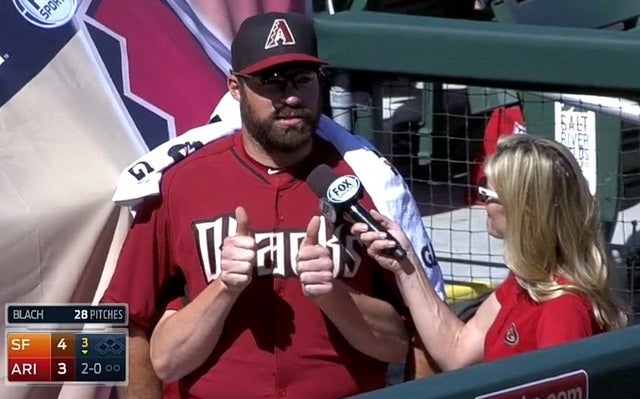 LOOK: Josh Collmenter's body, Trevor Cahill's arms in dugout interview ...