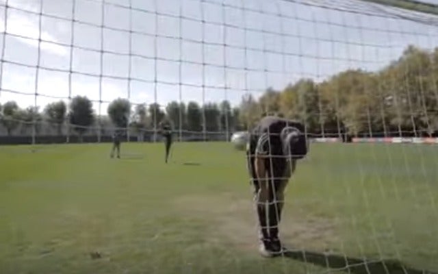 WATCH: Two Milan players try to hit soccer balls off each other's ...