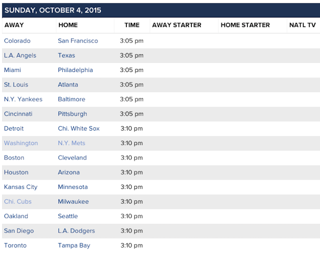 REMINDER: Every game on Oct. 4 will start at the same time - CBSSports.com