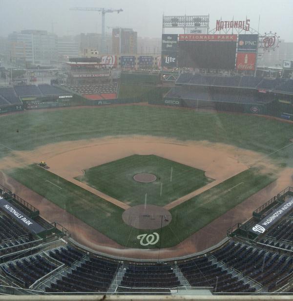 LOOK: Rain washes away infield at Nationals Park - CBSSports.com