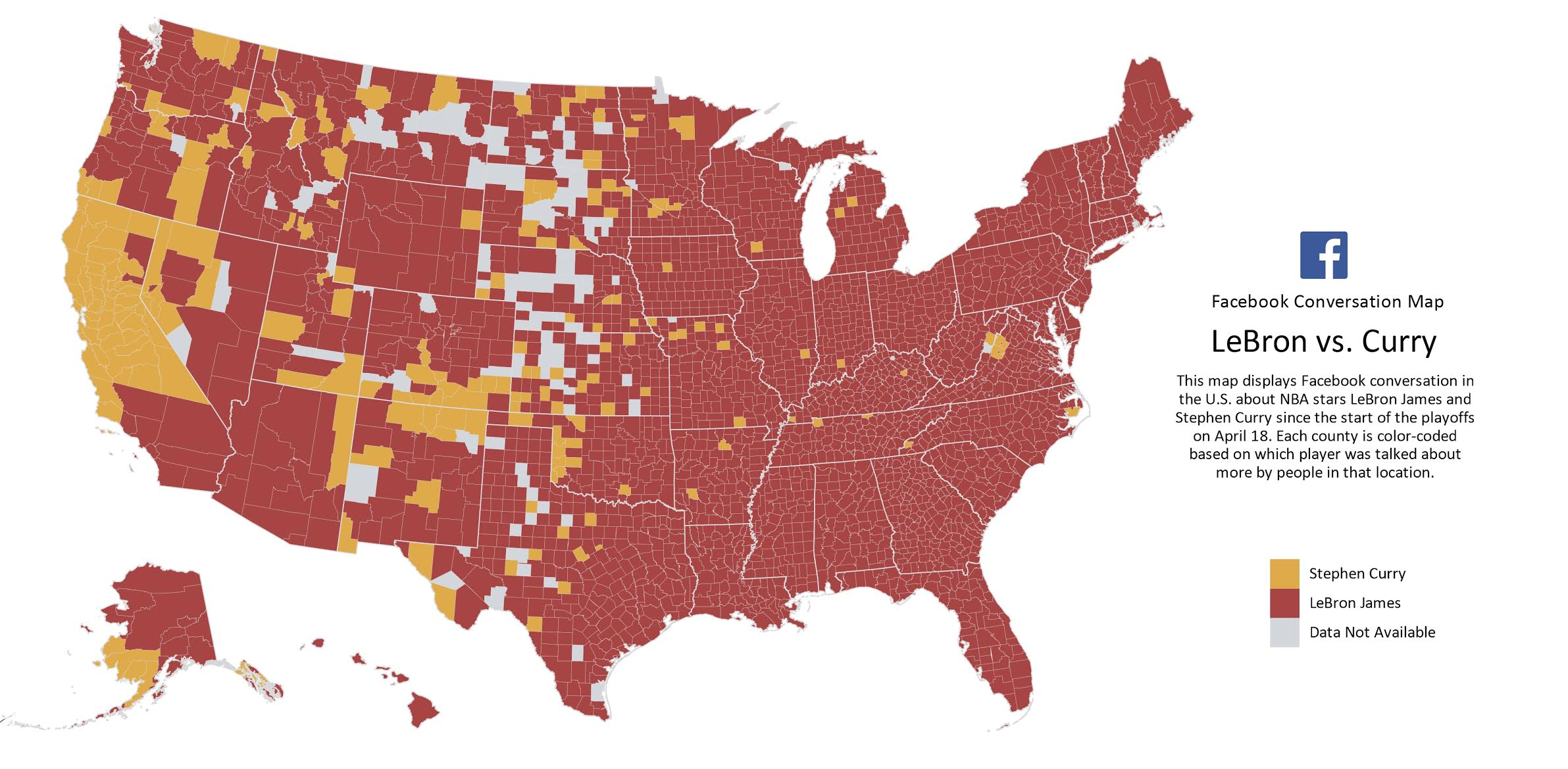 LeBron James dominates Facebook chatter compared to Steph Curry - CBS ...