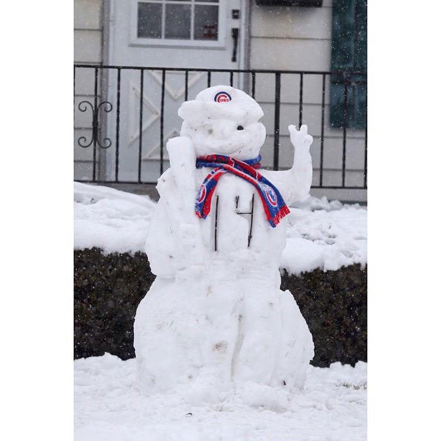 Ernie Banks snowman suggests that we 'play two' - CBSSports.com